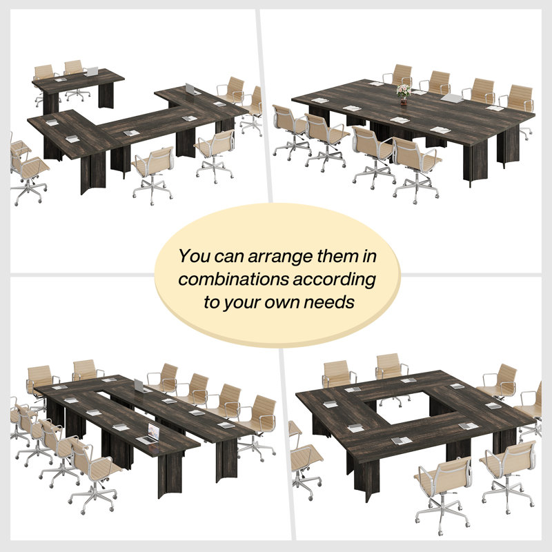 Millwood Pines Rectangular Conference Table, Modular Meeting Table | Wayfair